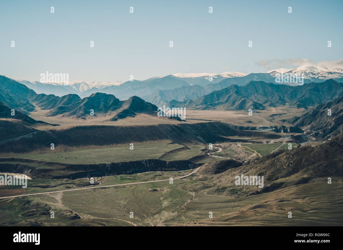 Mountain landscape. View of the valley with a beautiful plateau Stock ...