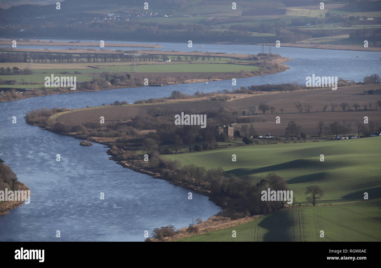 Elevated view of River Tay Scotland January 2019 Stock Photo - Alamy