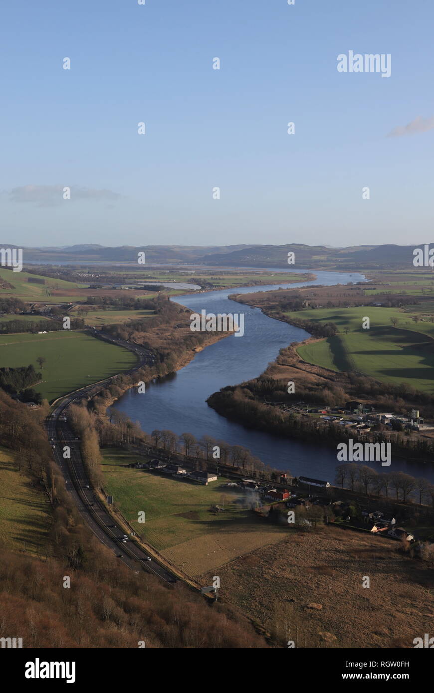 Elevated view of River Tay Scotland January 2019 Stock Photo - Alamy