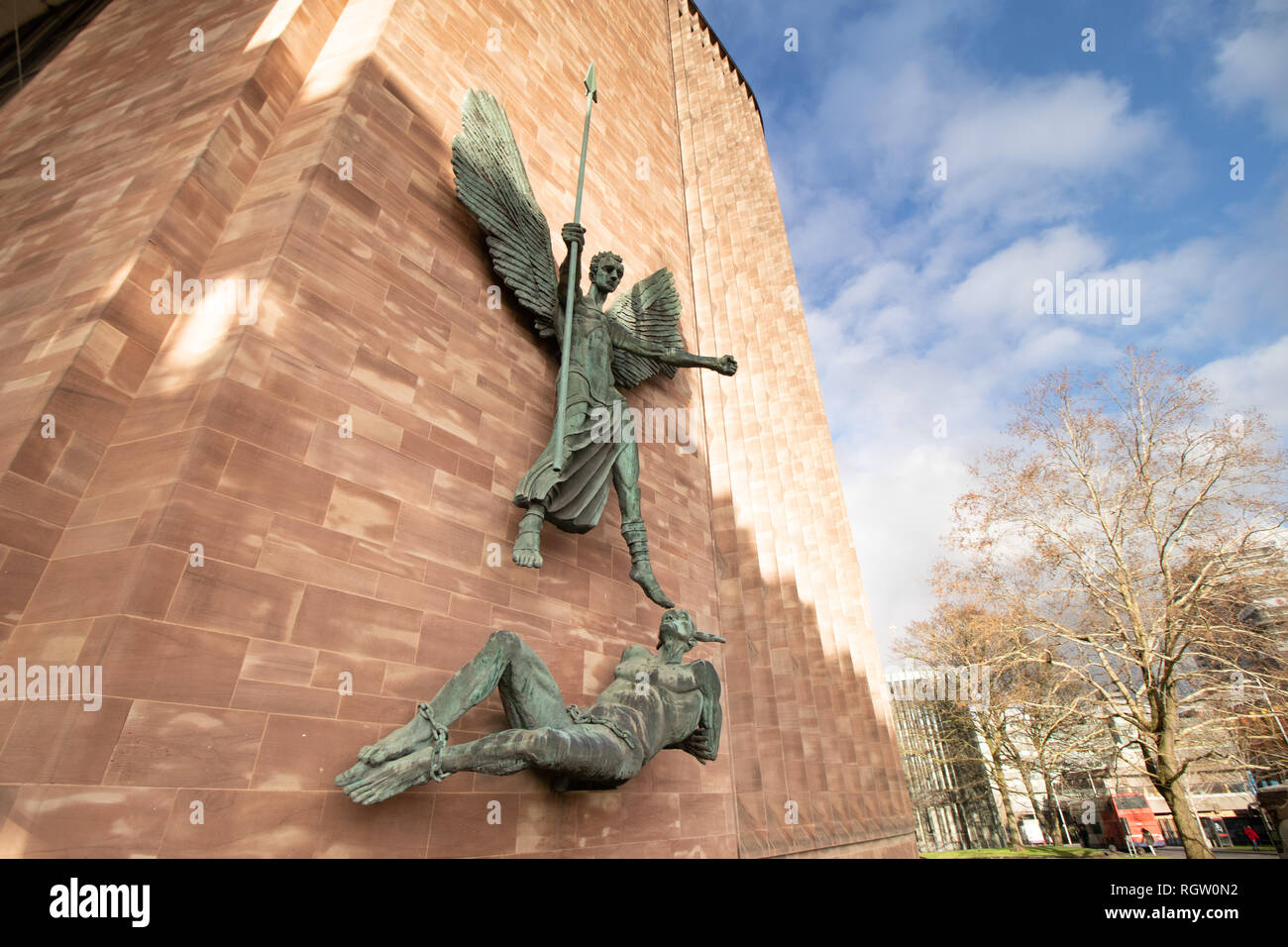 St Michael's victory over the Devil is portrayed in this statue by Sir ...