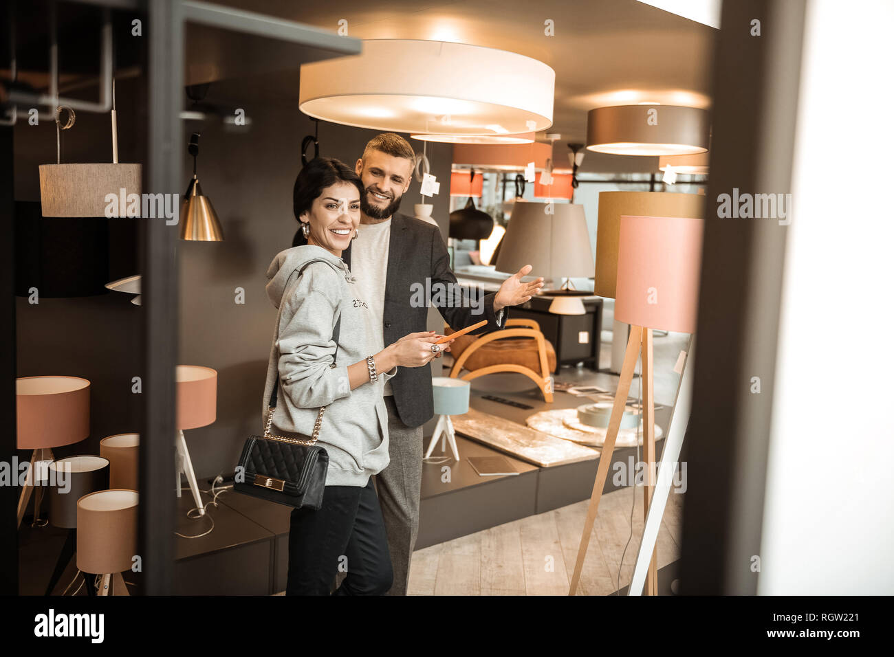 Happy lady enjoying process hi-res stock photography and images - Alamy