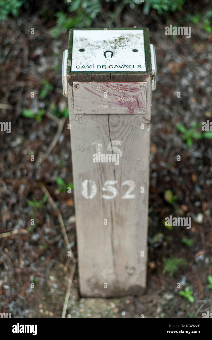 Wooden signpost on cami de cavalls menorca hi-res stock photography and ...