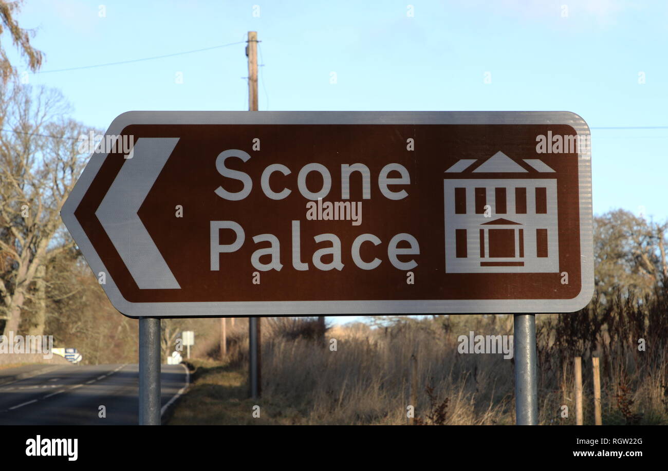 Sign at Scone Palace Perthshire Scotland January 2019 Stock Photo - Alamy