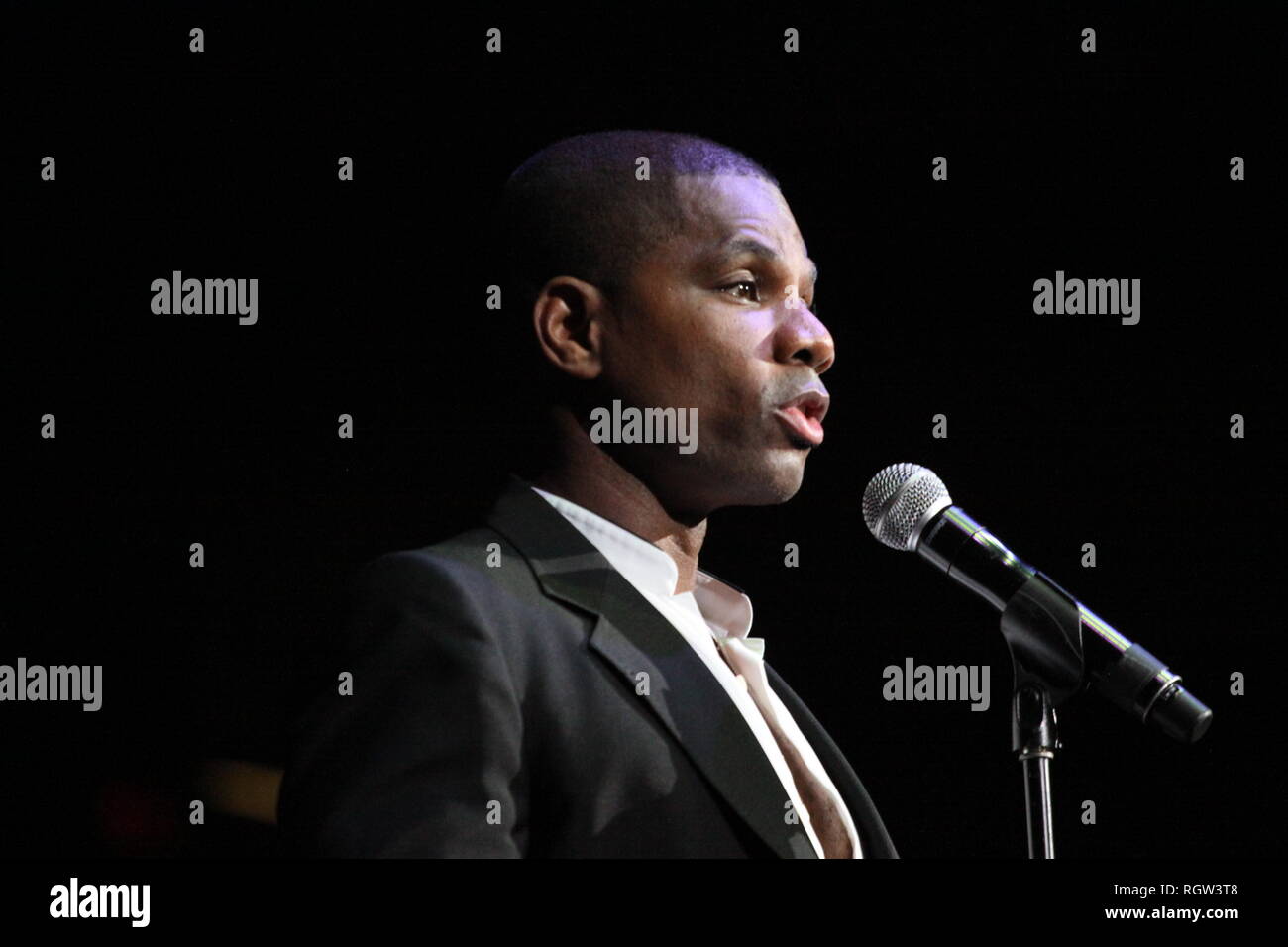 Gospel singer Kirk Franklin during a live performance at the Praise ...