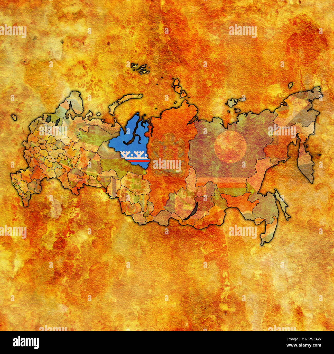 Flag of the yamal nenets autonomous district hi-res stock photography ...