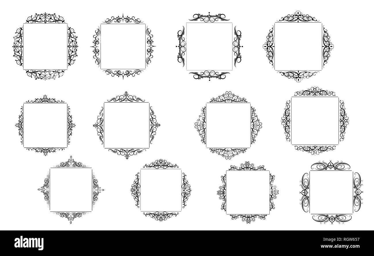 Vintage vector swirl frame set Stock Vector Image & Art - Alamy