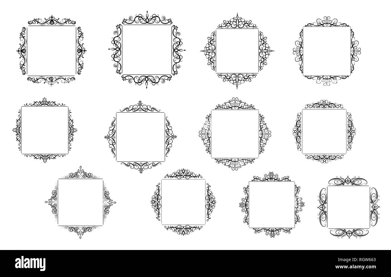 Vintage vector swirl frame set Stock Vector Image & Art - Alamy