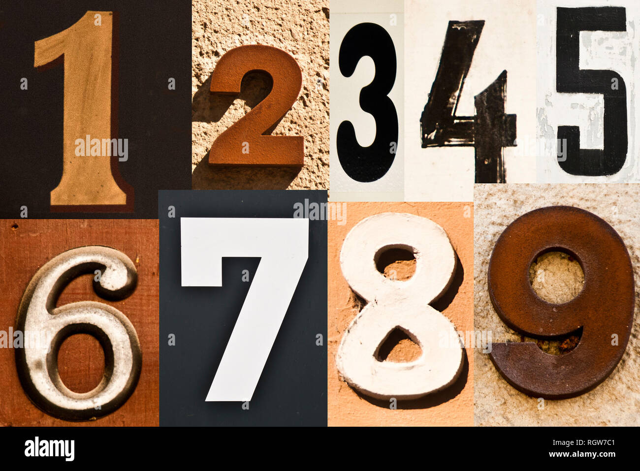 House numbering sequence collage hi-res stock photography and images ...