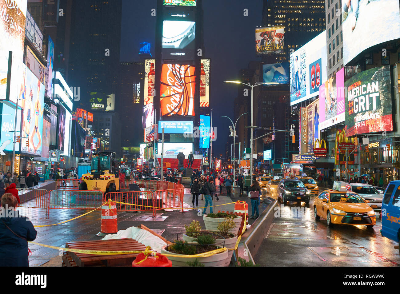 NEW YORK, NY - MARCH 14, 2016: Times Square at night. Times Square is a ...