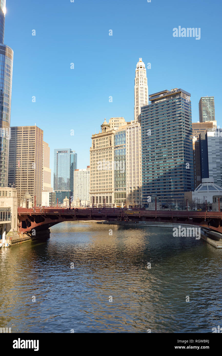 CHICAGO, USA - CIRCA APRIL, 2016: Chicago urban landscape at daytime ...