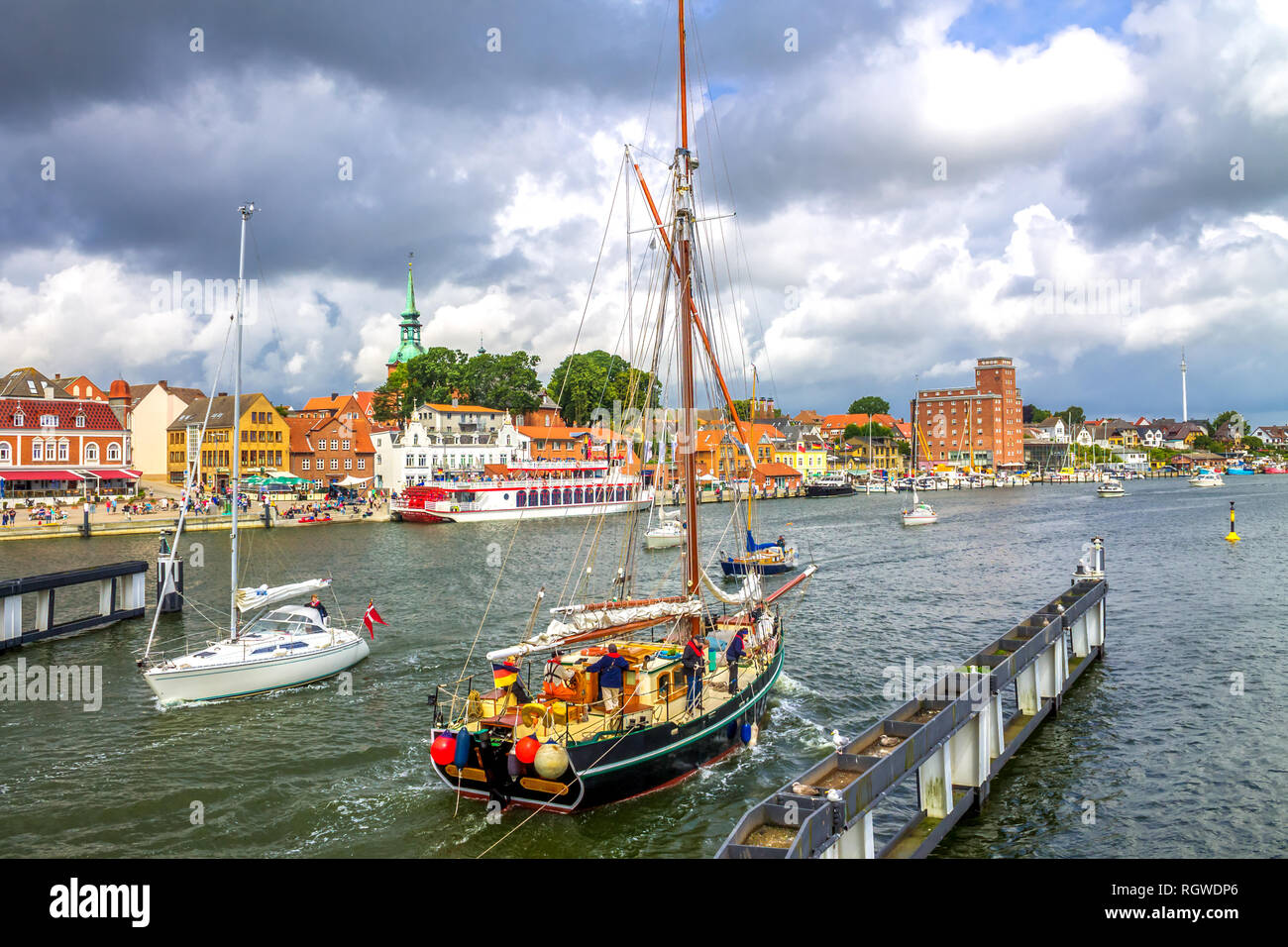 Marina in Kappeln, Germany Stock Photo - Alamy