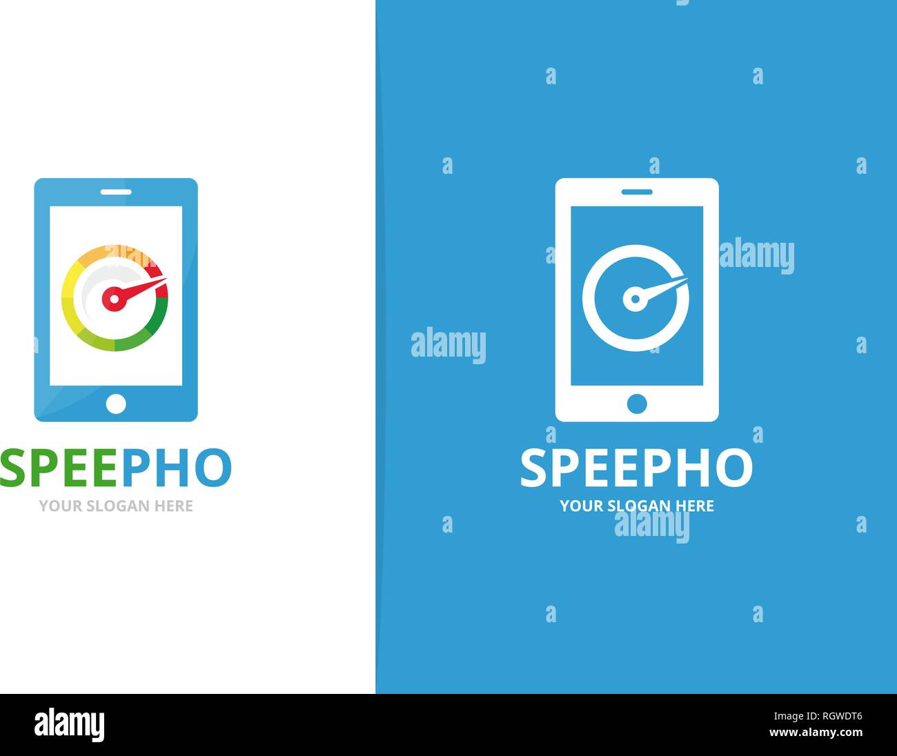 Vector speedometer and phone logo combination. Tachometer and mobile ...