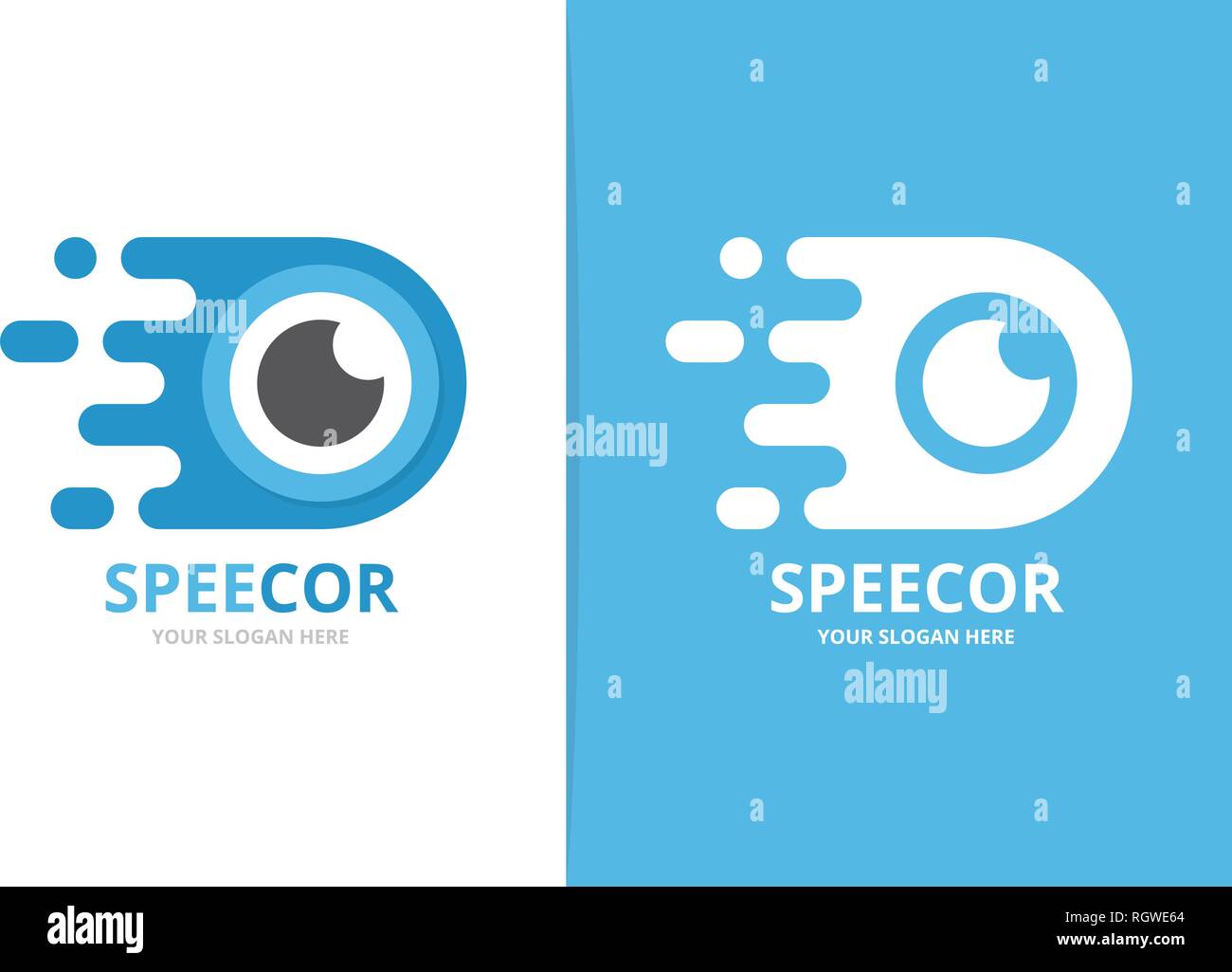 Vector fast eye logo combination. Speed optic symbol or icon. Unique ...