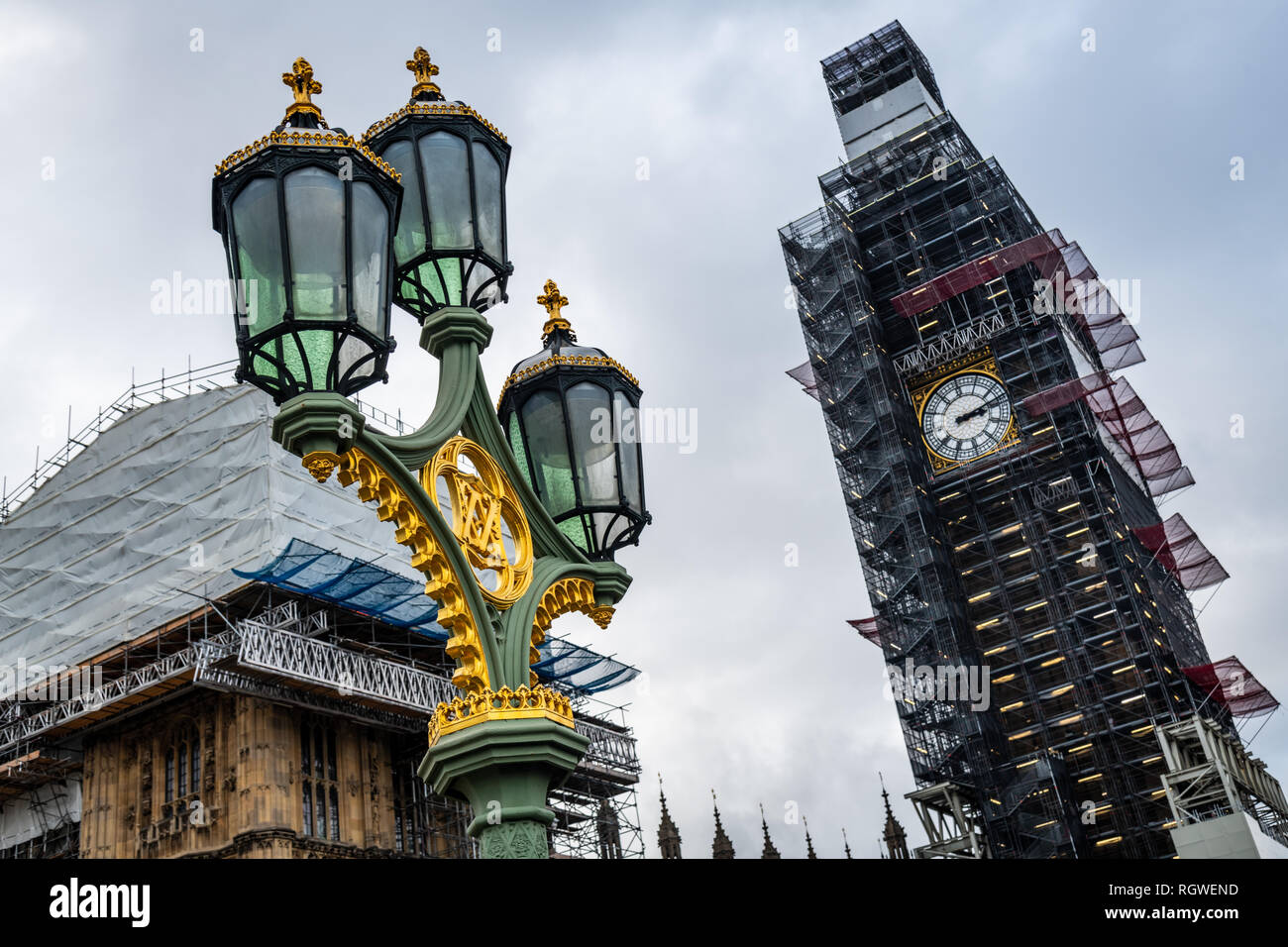 The Big Ben clock tower under repair and maintenance Stock Photo - Alamy