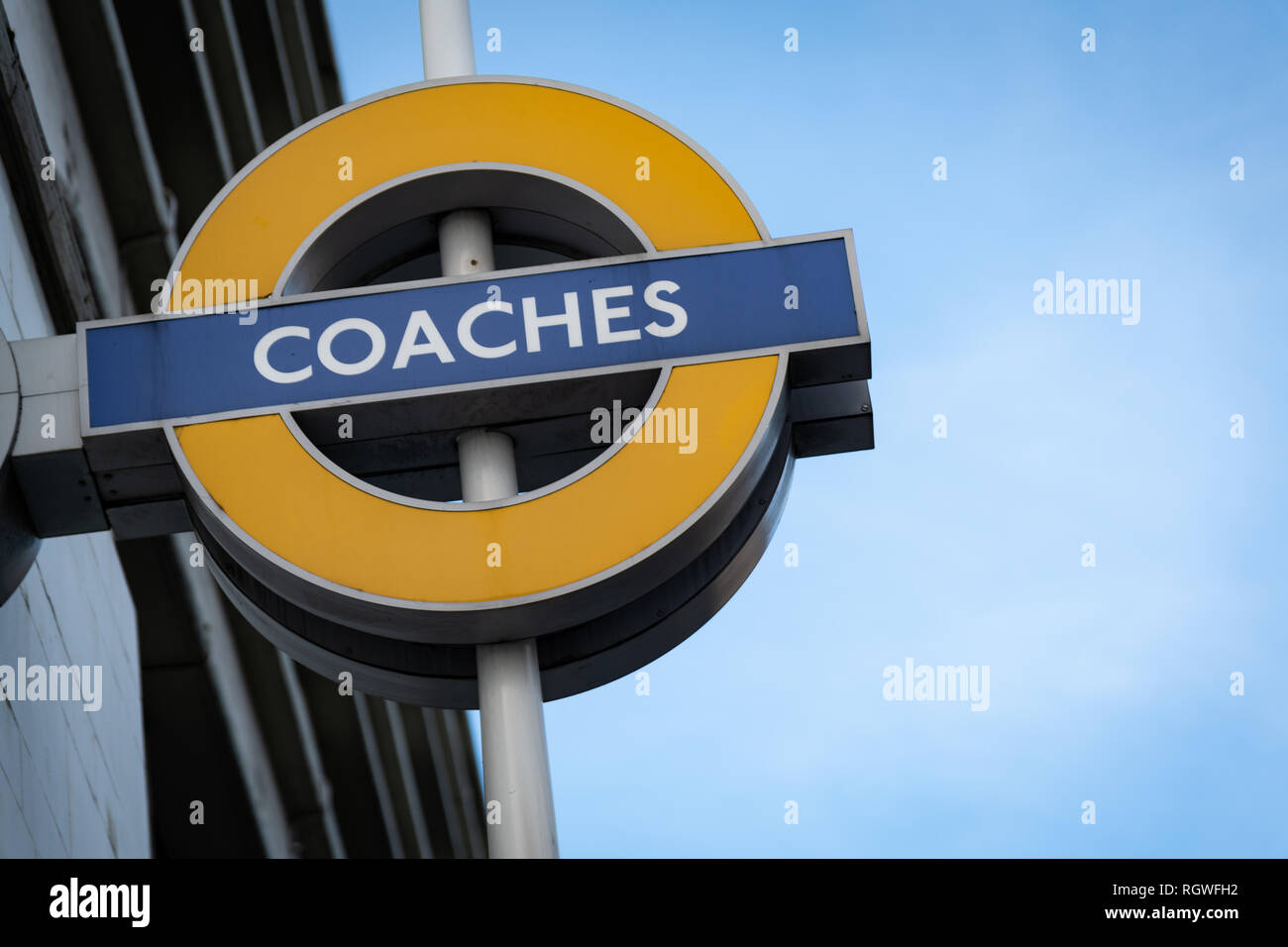 London Coaches Sign Close up Stock Photo - Alamy