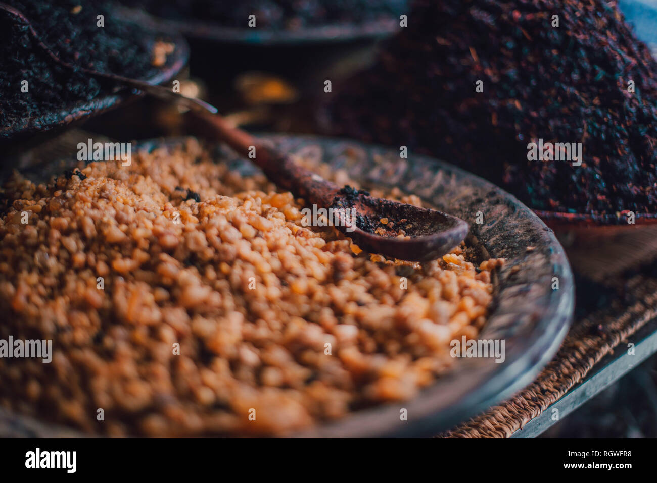 Dry spices on counter Stock Photo - Alamy