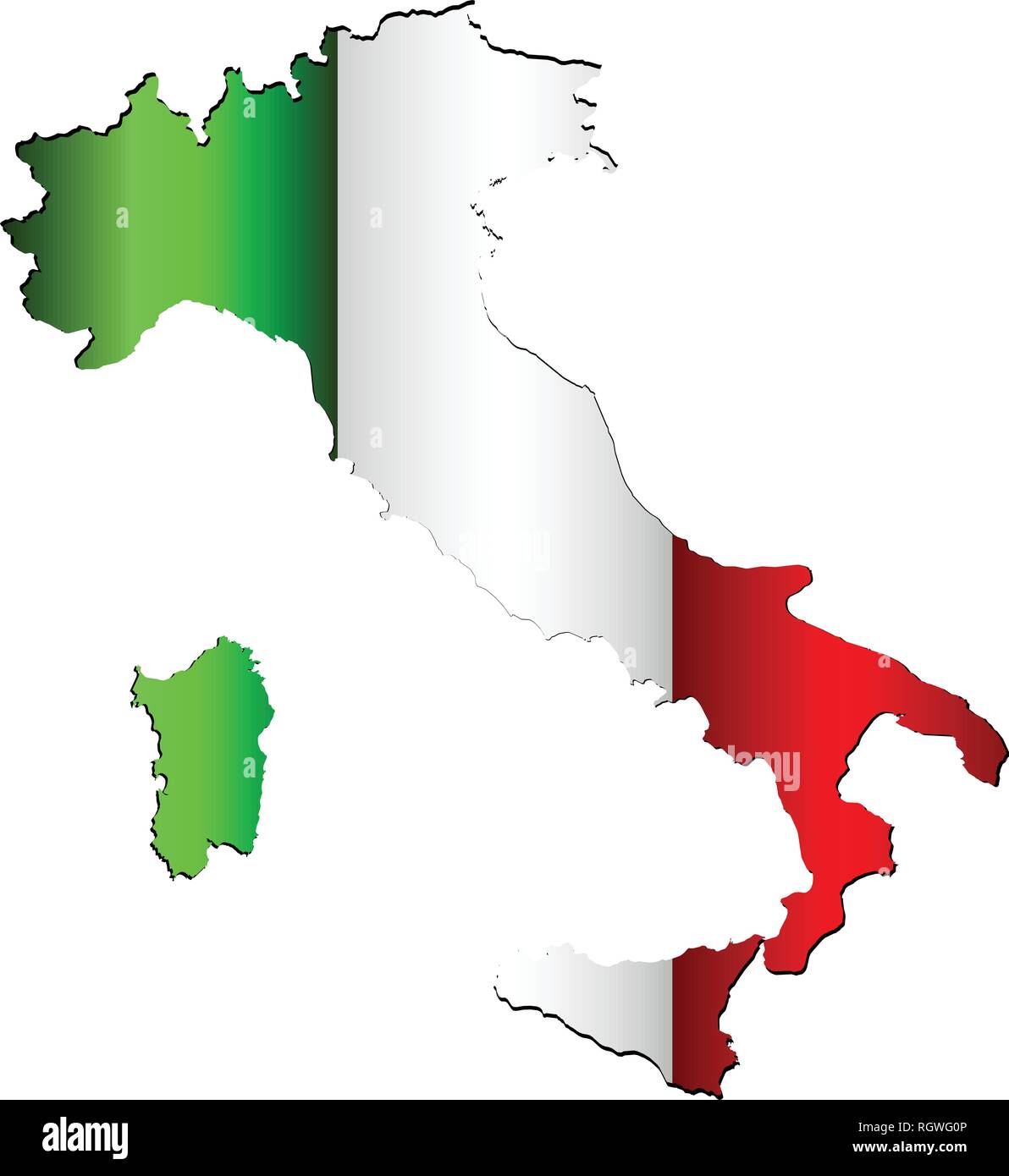Italy map with flag inside - Illustration Stock Vector Image & Art - Alamy