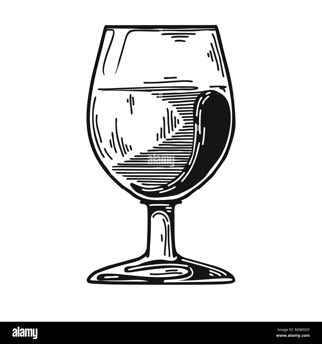 Snifter with Cognac. Vector illustration on white background Stock ...