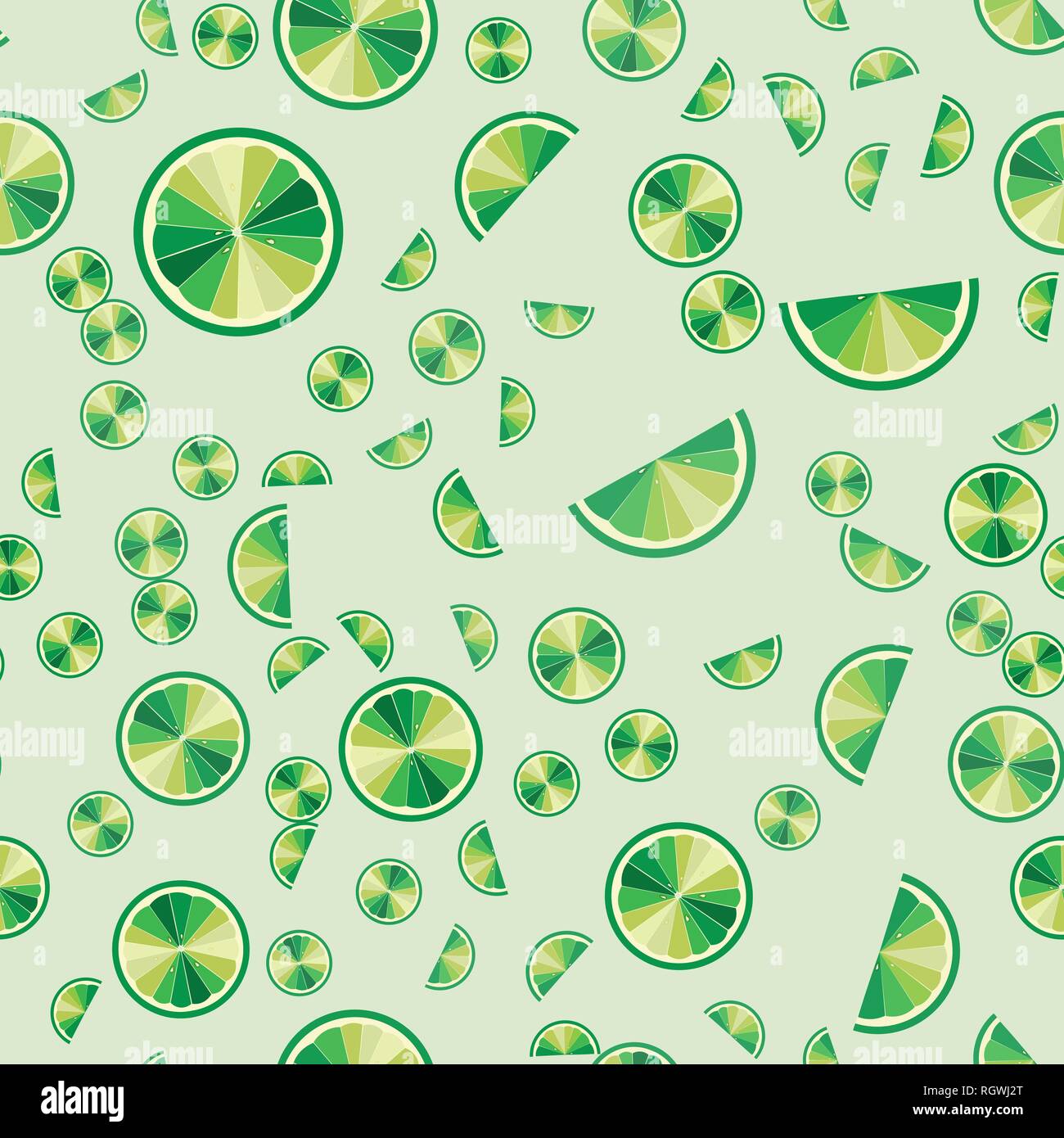 Vector illustration. Summer Theme. lime slices, seamless pattern ...