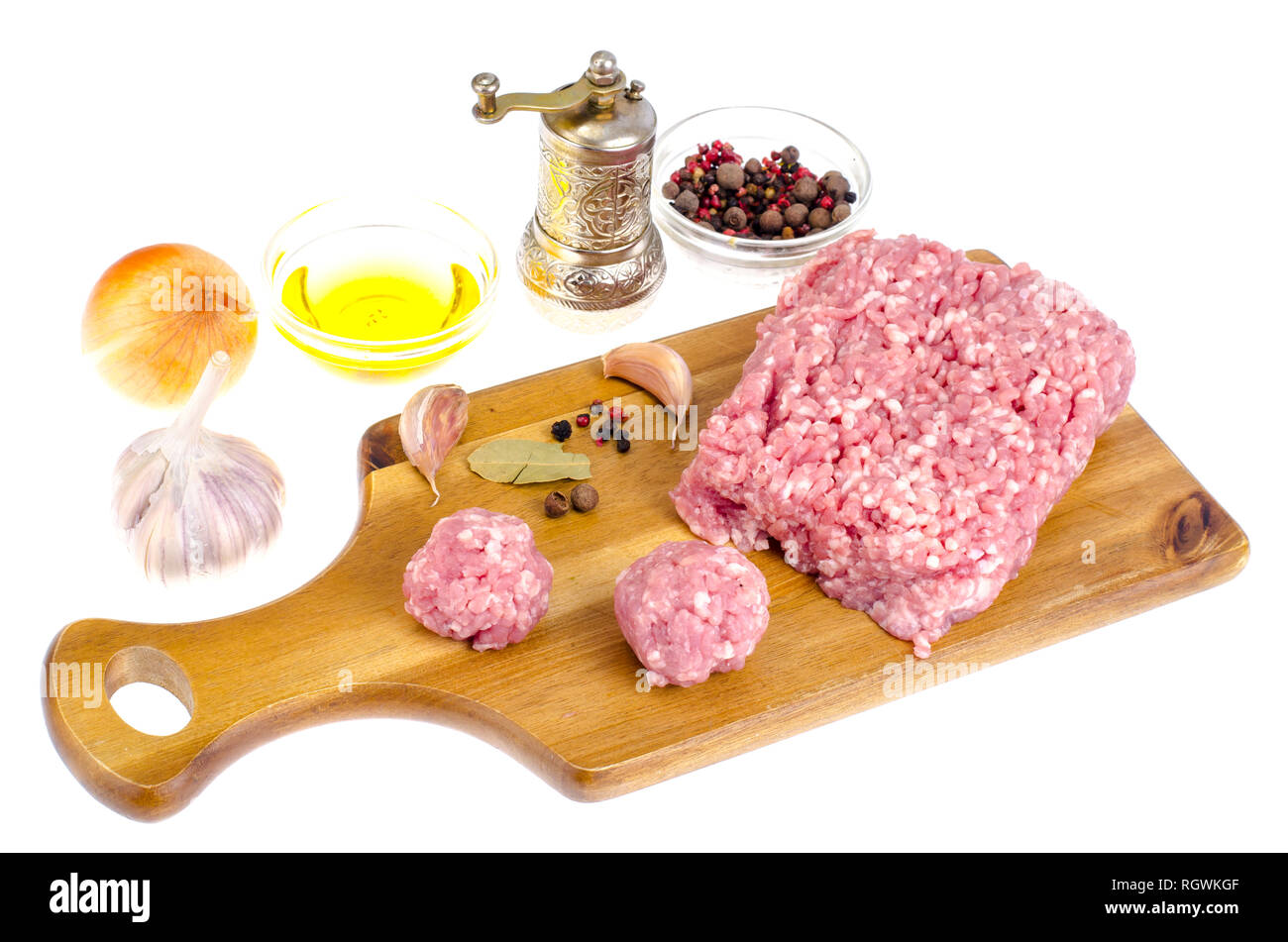 Minced meat mix for cooking. Studio Photo Stock Photo - Alamy
