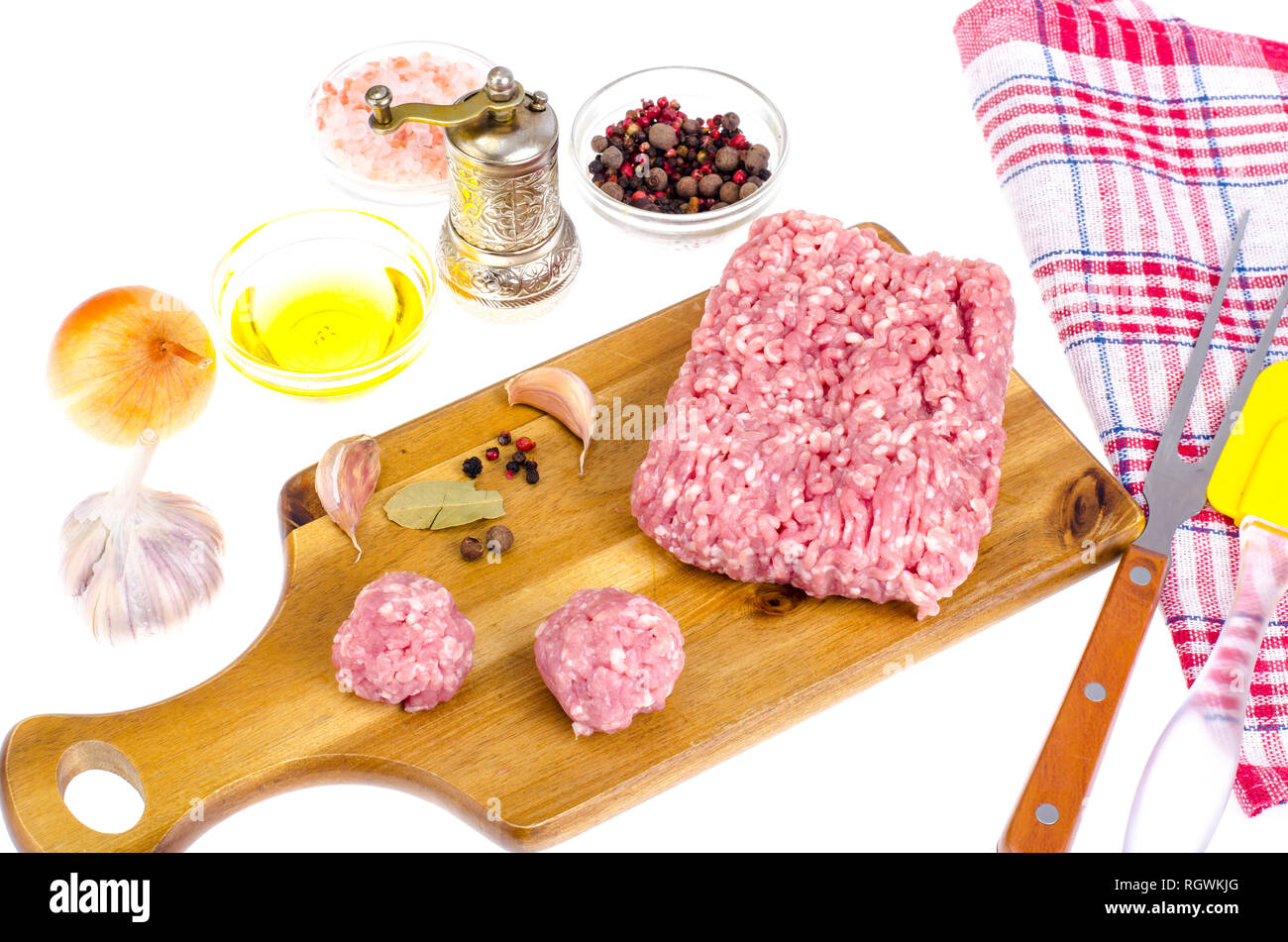 Minced meat mix for cooking. Studio Photo Stock Photo - Alamy