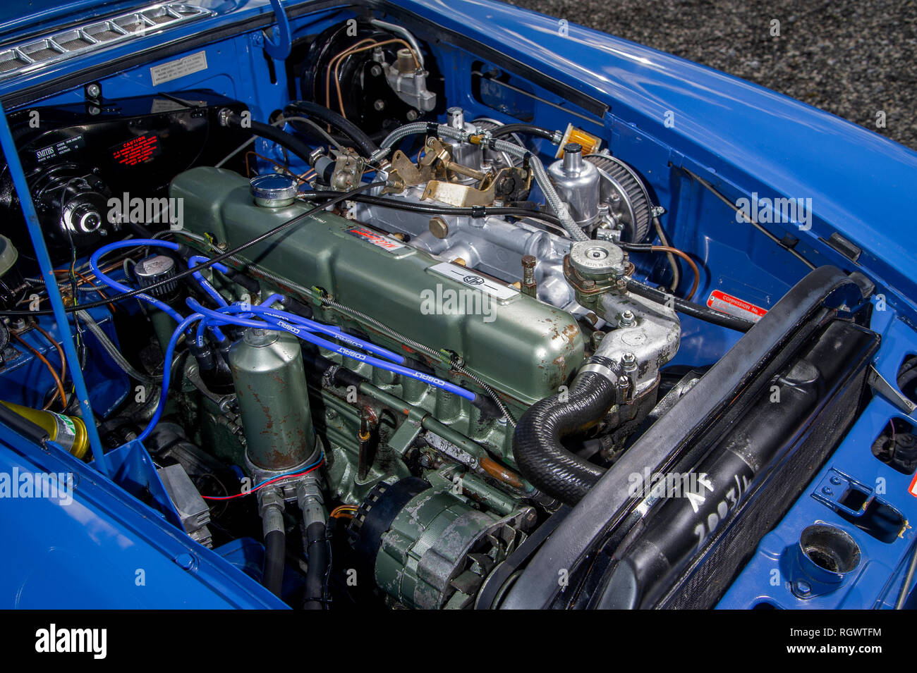Classic Car Engine Bay Twin High Resolution Stock Photography and ...