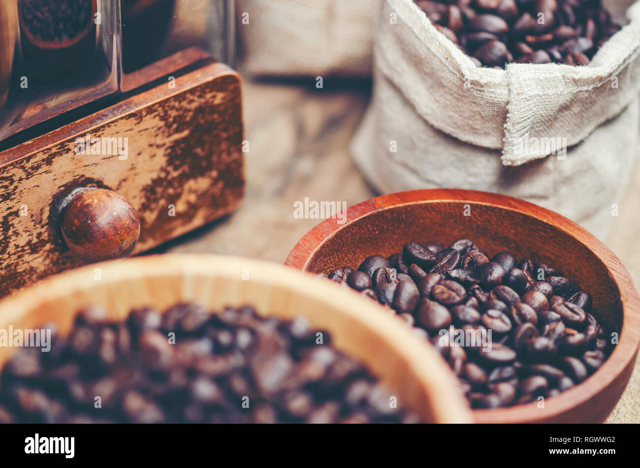 vintage coffee tools Stock Photo - Alamy
