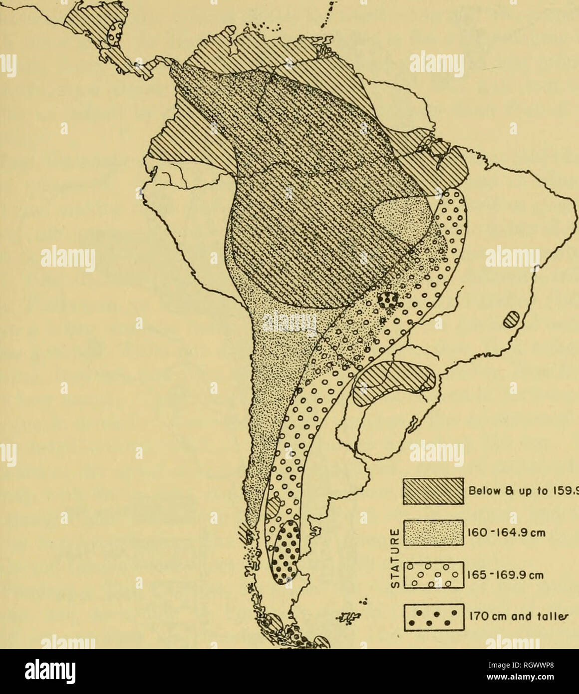 Map of the distribution of stature hi-res stock photography and images ...