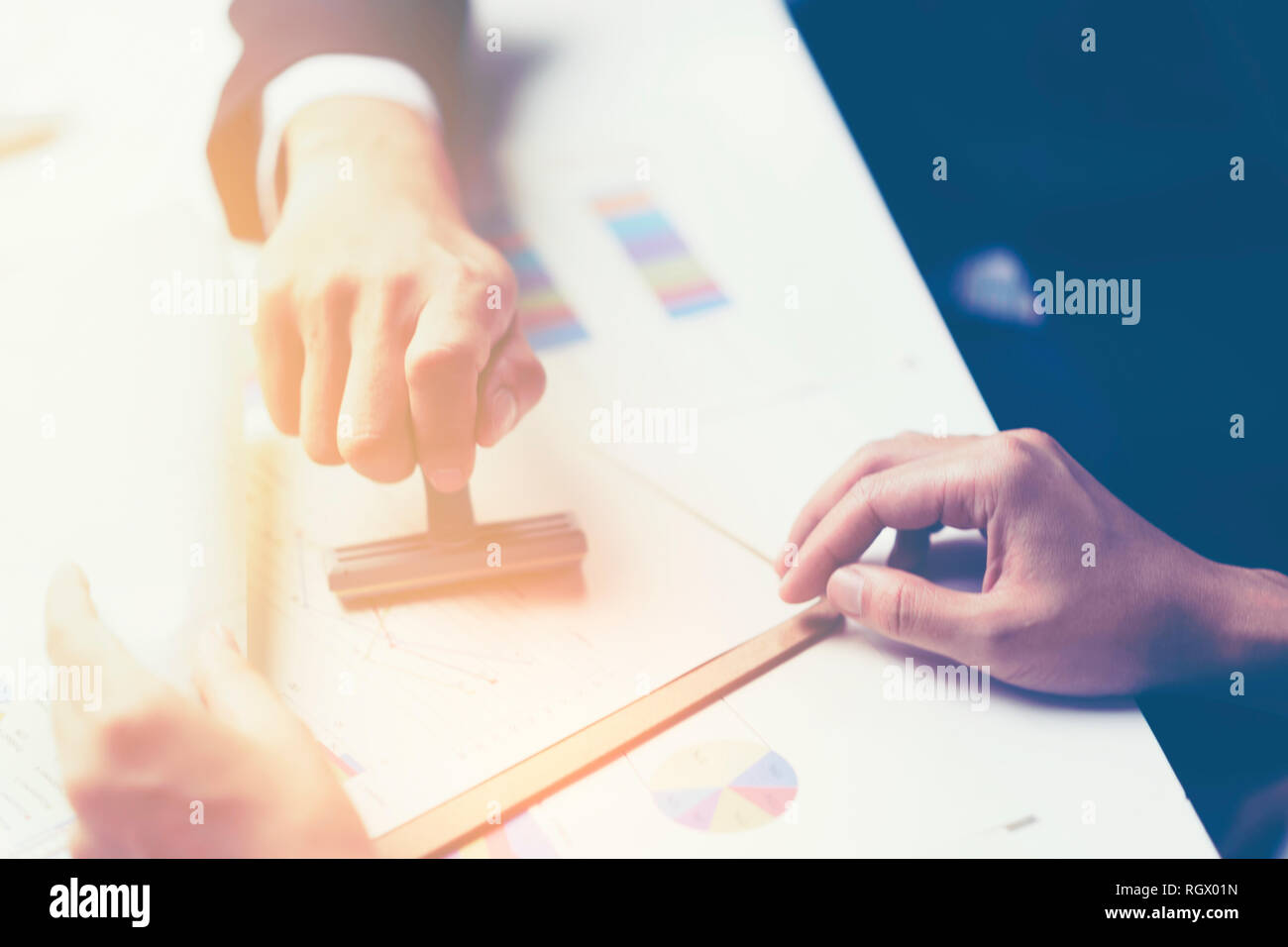 Persons hand stamping approved hi-res stock photography and images - Alamy