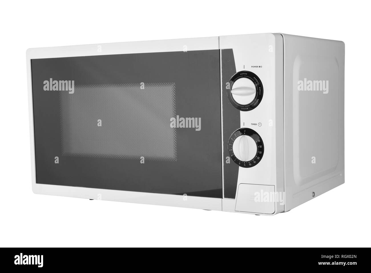 closed microwave isolated on a white background Stock Photo - Alamy