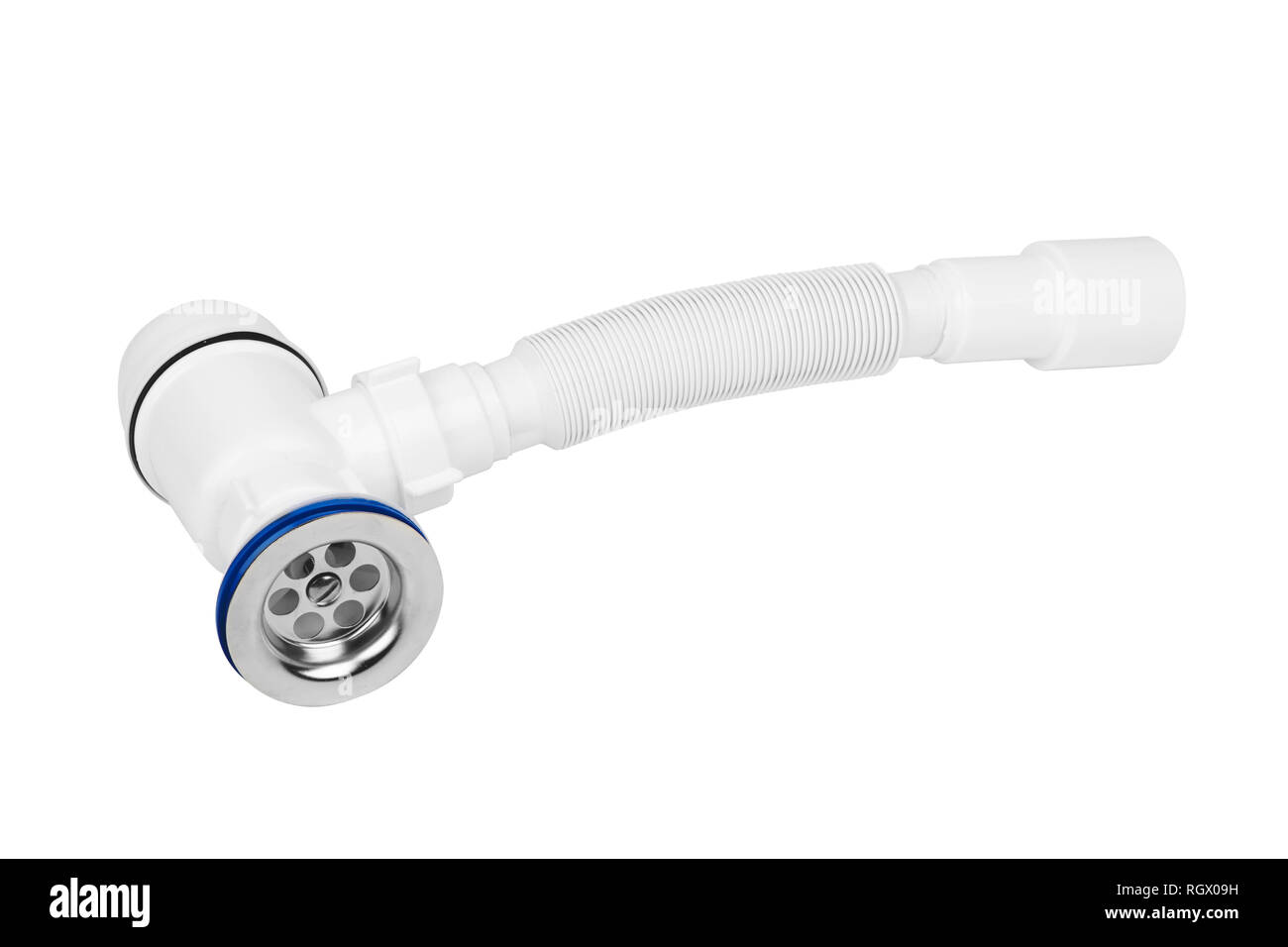 plastic siphon sink isolated on white background Stock Photo - Alamy