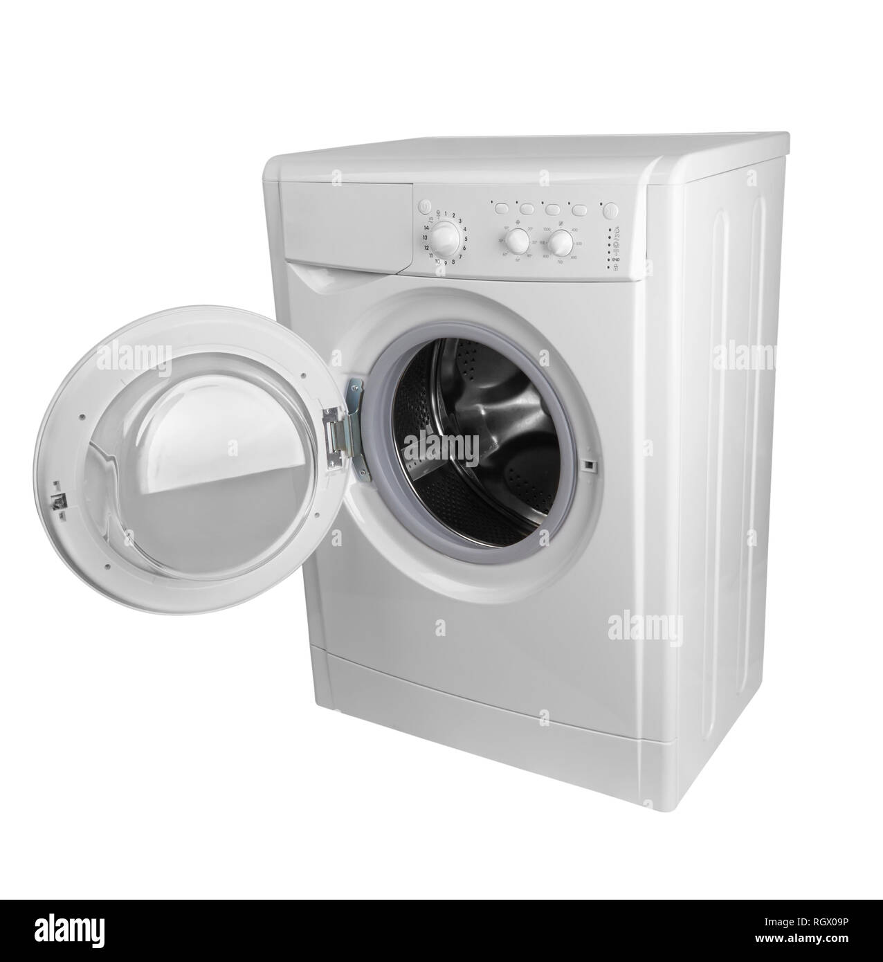 Washing machine isolated on white background Stock Photo - Alamy