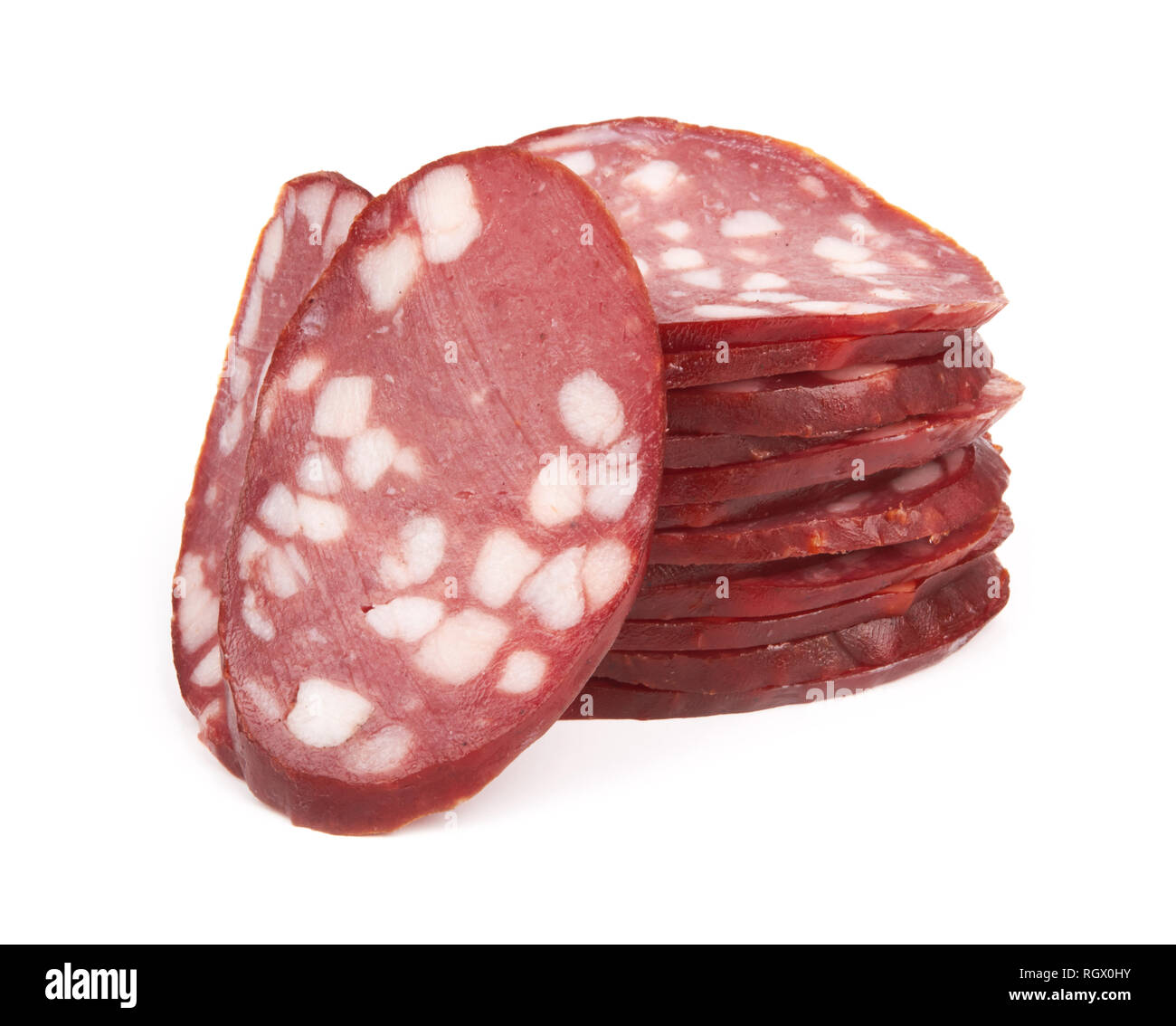 fresh salami isolated on a white background Stock Photo - Alamy