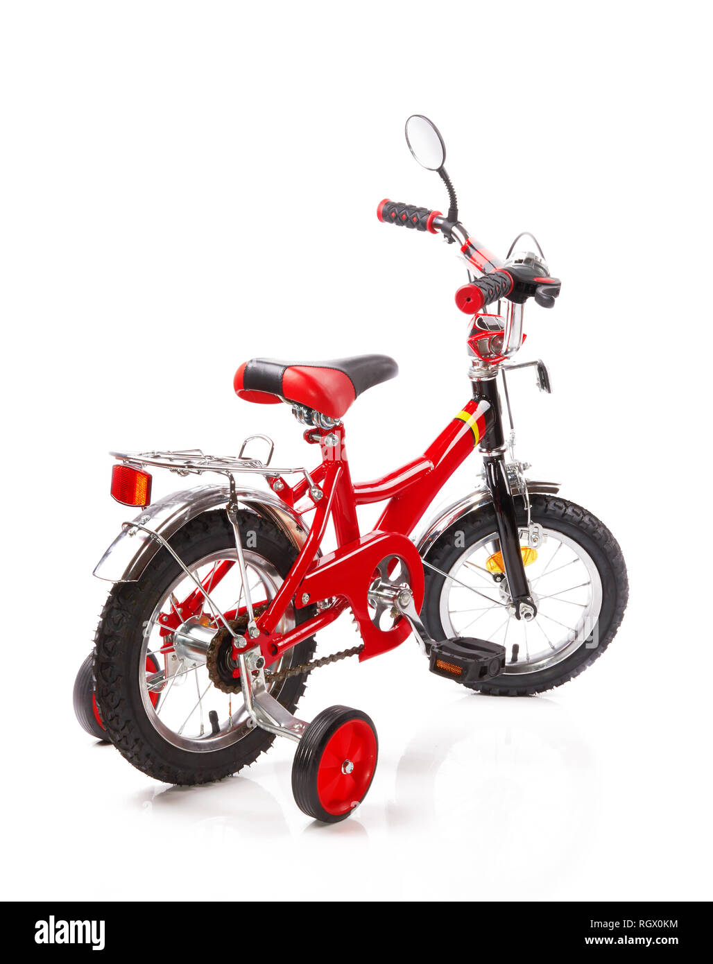 red bicycle for children isolated on white background Stock Photo - Alamy