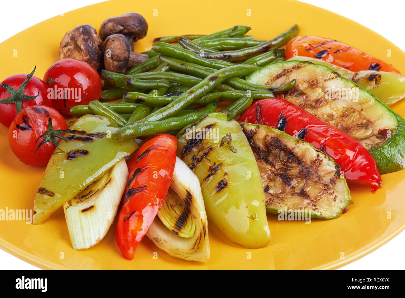 grilled vegetables isolated on a white background Stock Photo - Alamy