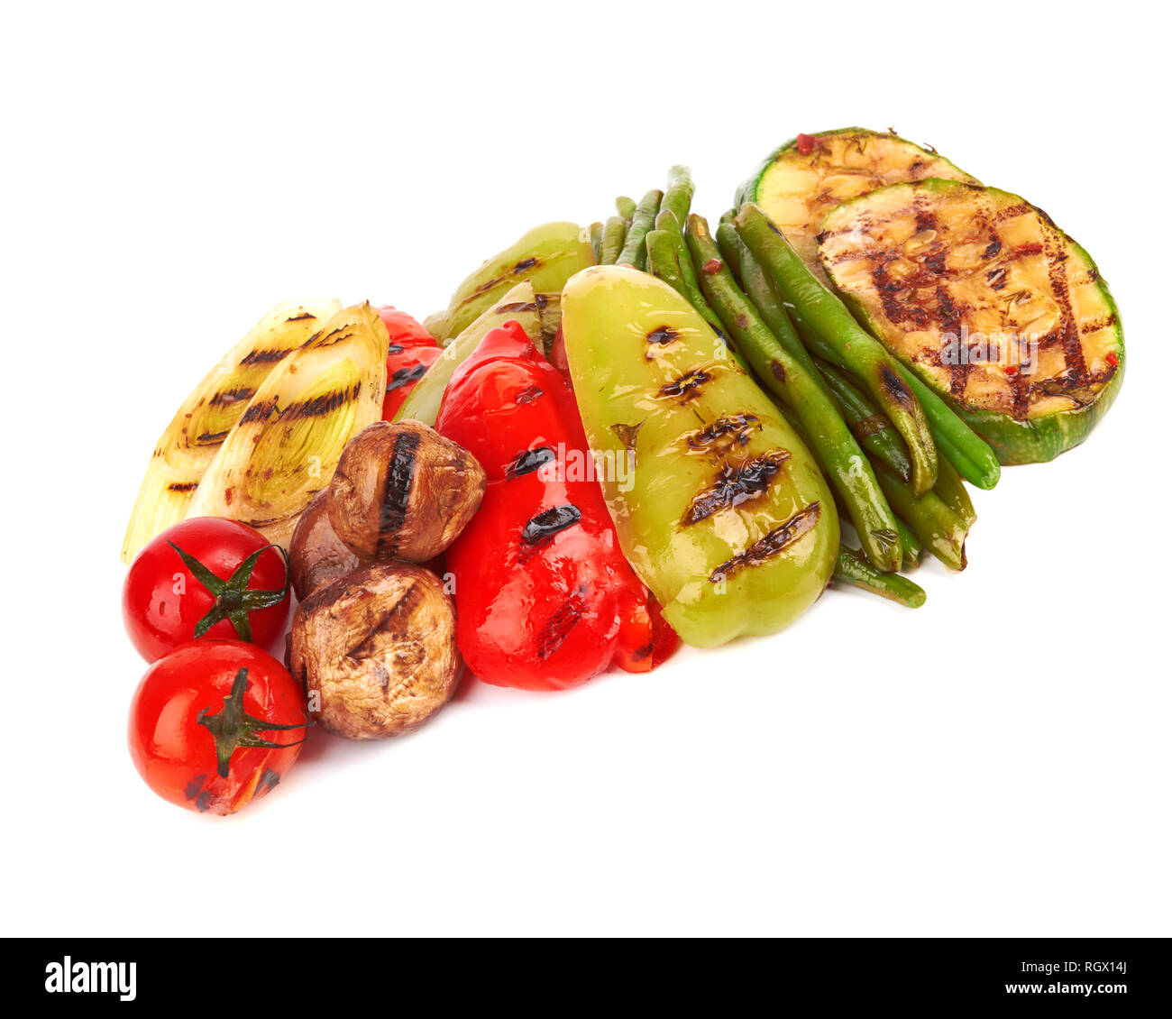 grilled vegetables isolated on a white background Stock Photo - Alamy
