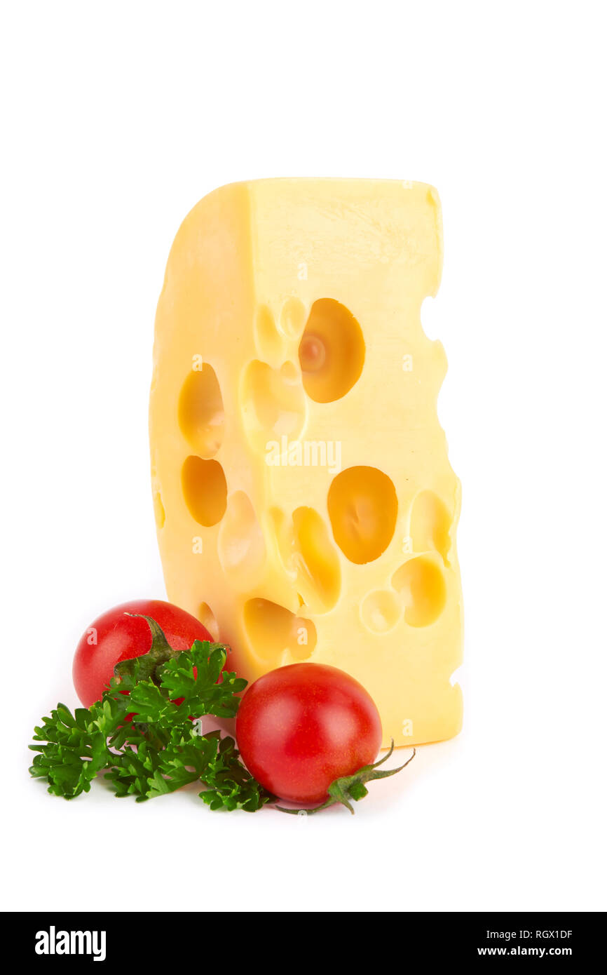 Piece of cheese isolated on white background Stock Photo - Alamy