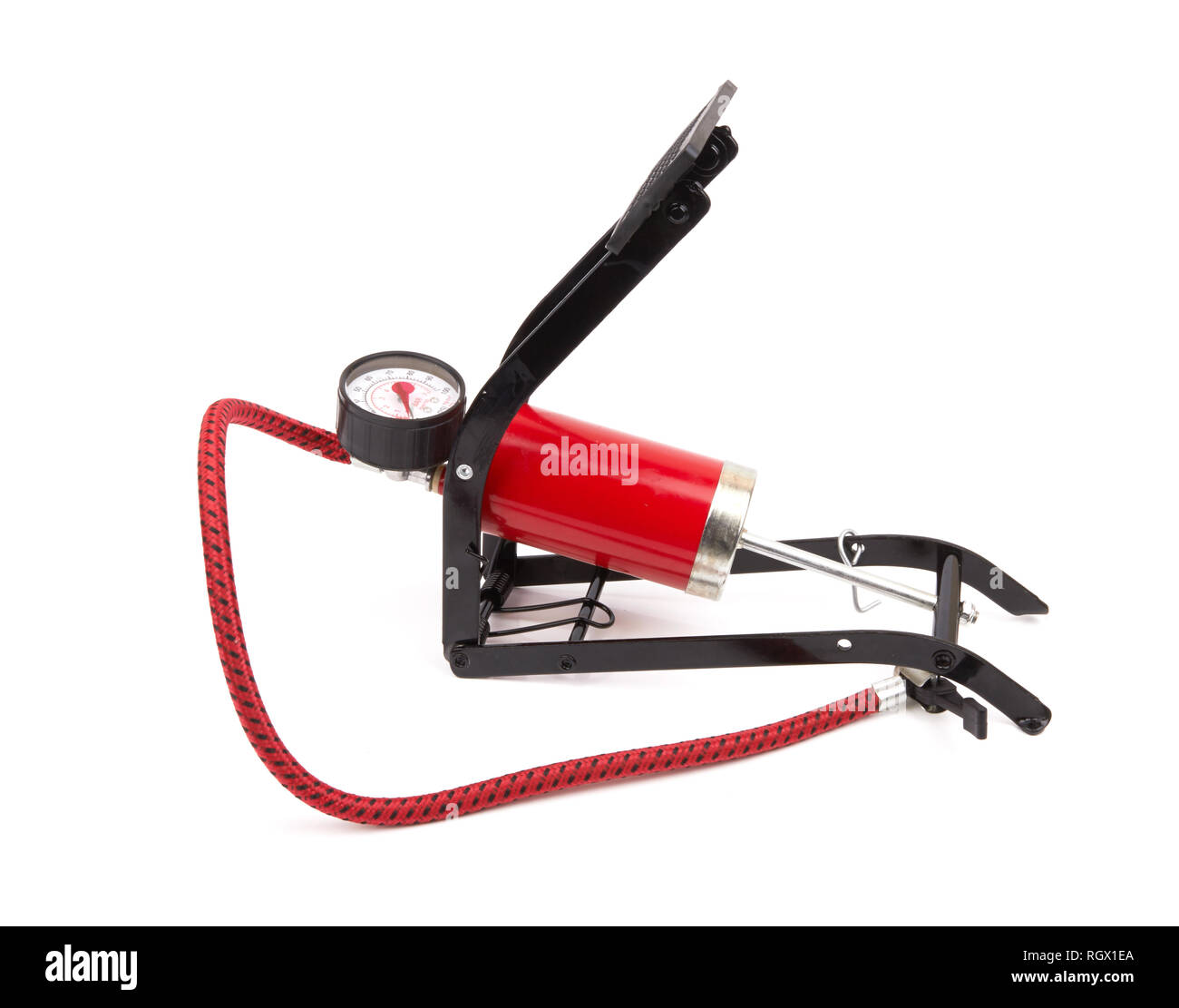 Pedal car air pump isolated on white background Stock Photo - Alamy