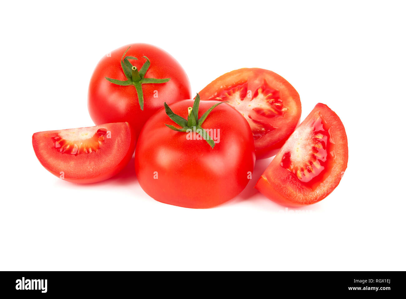 Pile of fresh tomatoes isolated on white background Stock Photo - Alamy