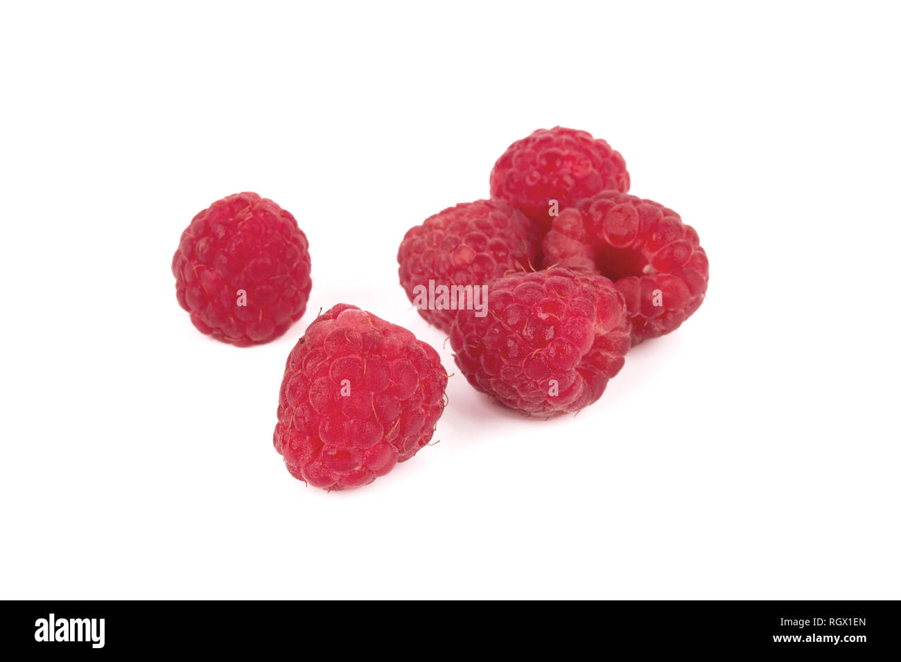 Raspberry fruit isolated over white background Stock Photo - Alamy