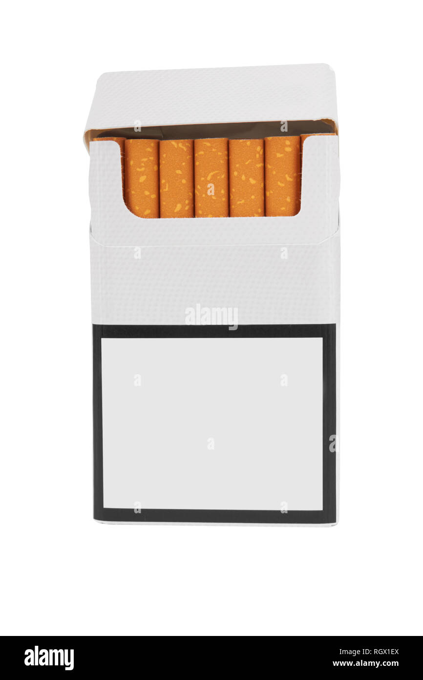 Open full pack of cigarettes isolated on white background Stock Photo ...