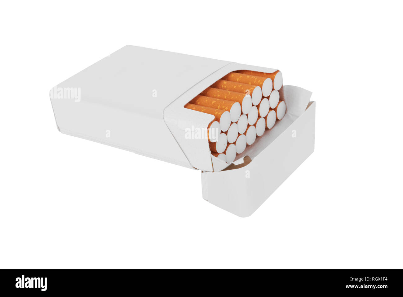 Open full pack of cigarettes isolated on white background Stock Photo ...
