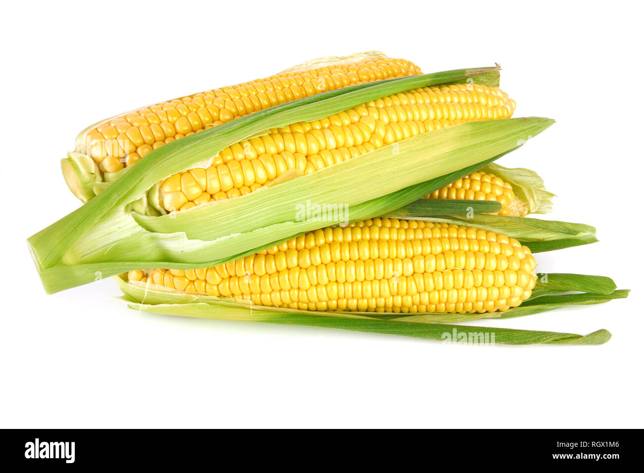 Sweet corn isolated on a white background Stock Photo - Alamy