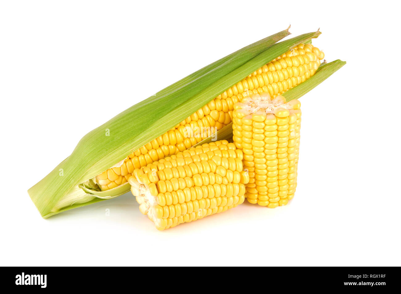Sweet corn isolated on a white background Stock Photo - Alamy