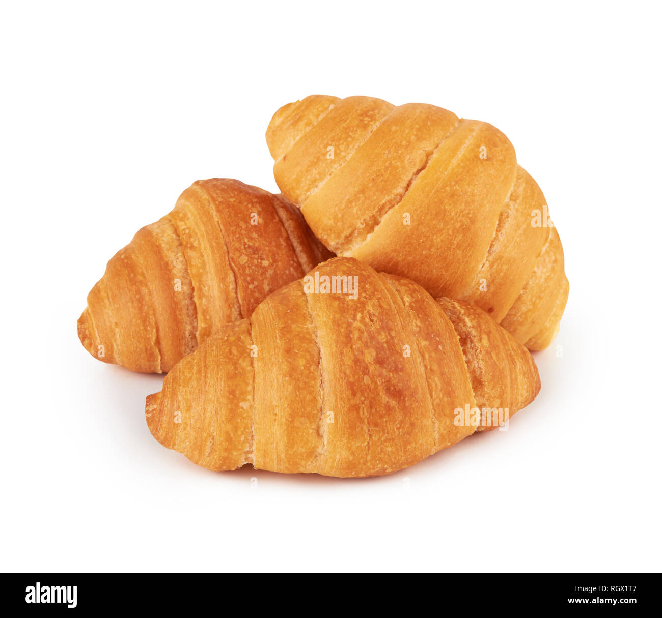 Plain croissant isolated on a white background Stock Photo - Alamy