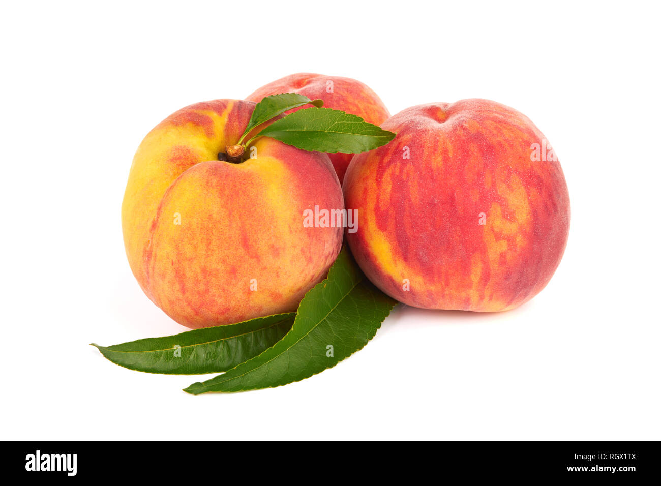 Fresh sweet peach on a white background Stock Photo - Alamy