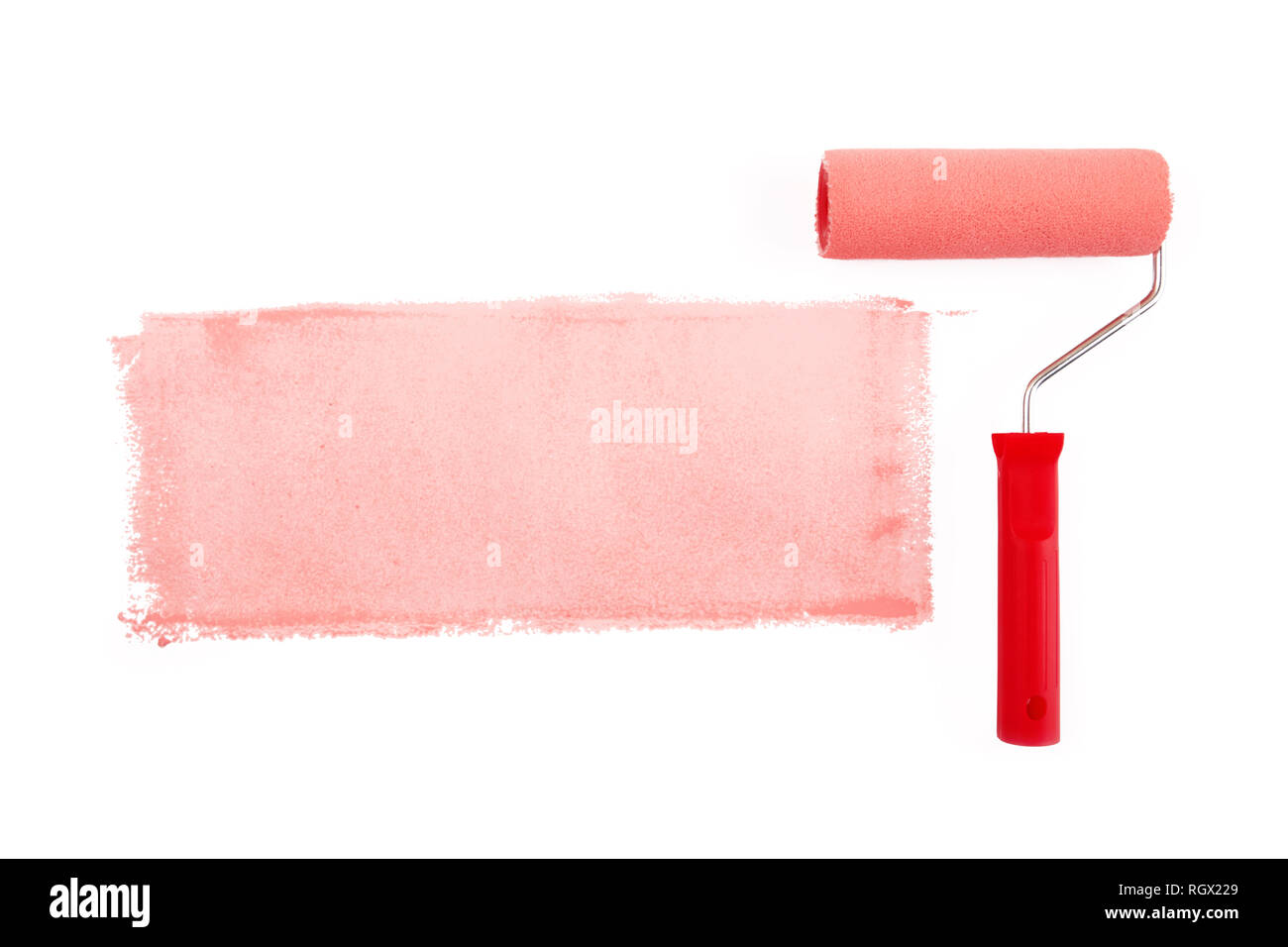 red paint roller isolated on a white background Stock Photo - Alamy