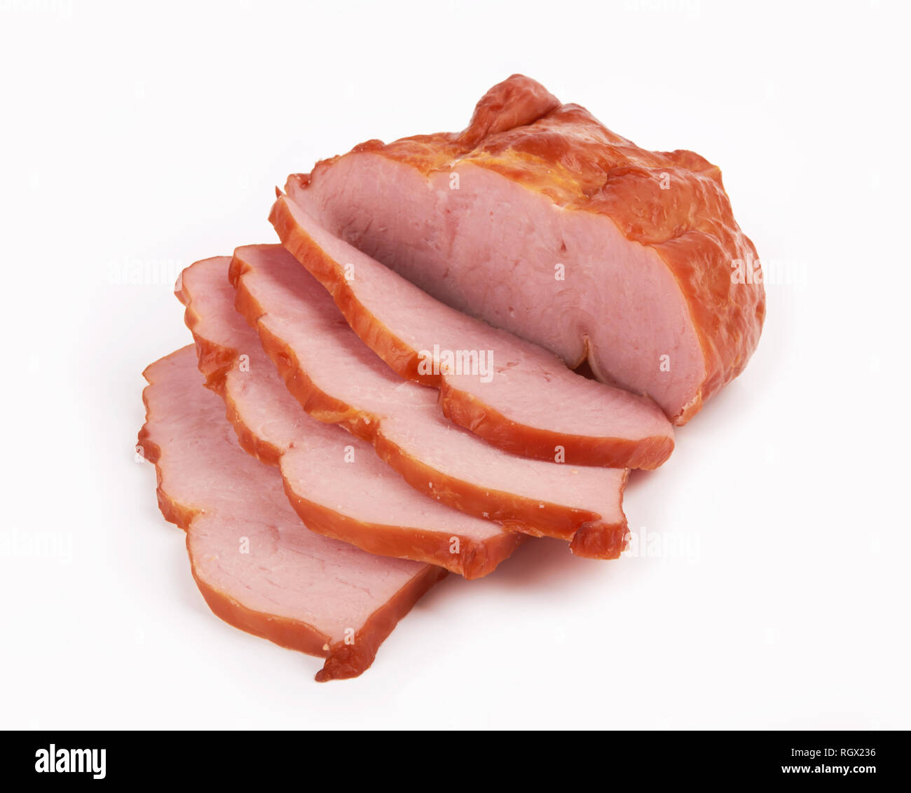 Smoked meat isolated on white background Stock Photo - Alamy