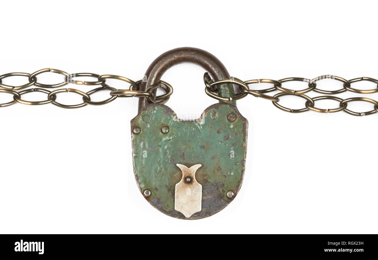Rusty open padlock on white hi-res stock photography and images - Alamy