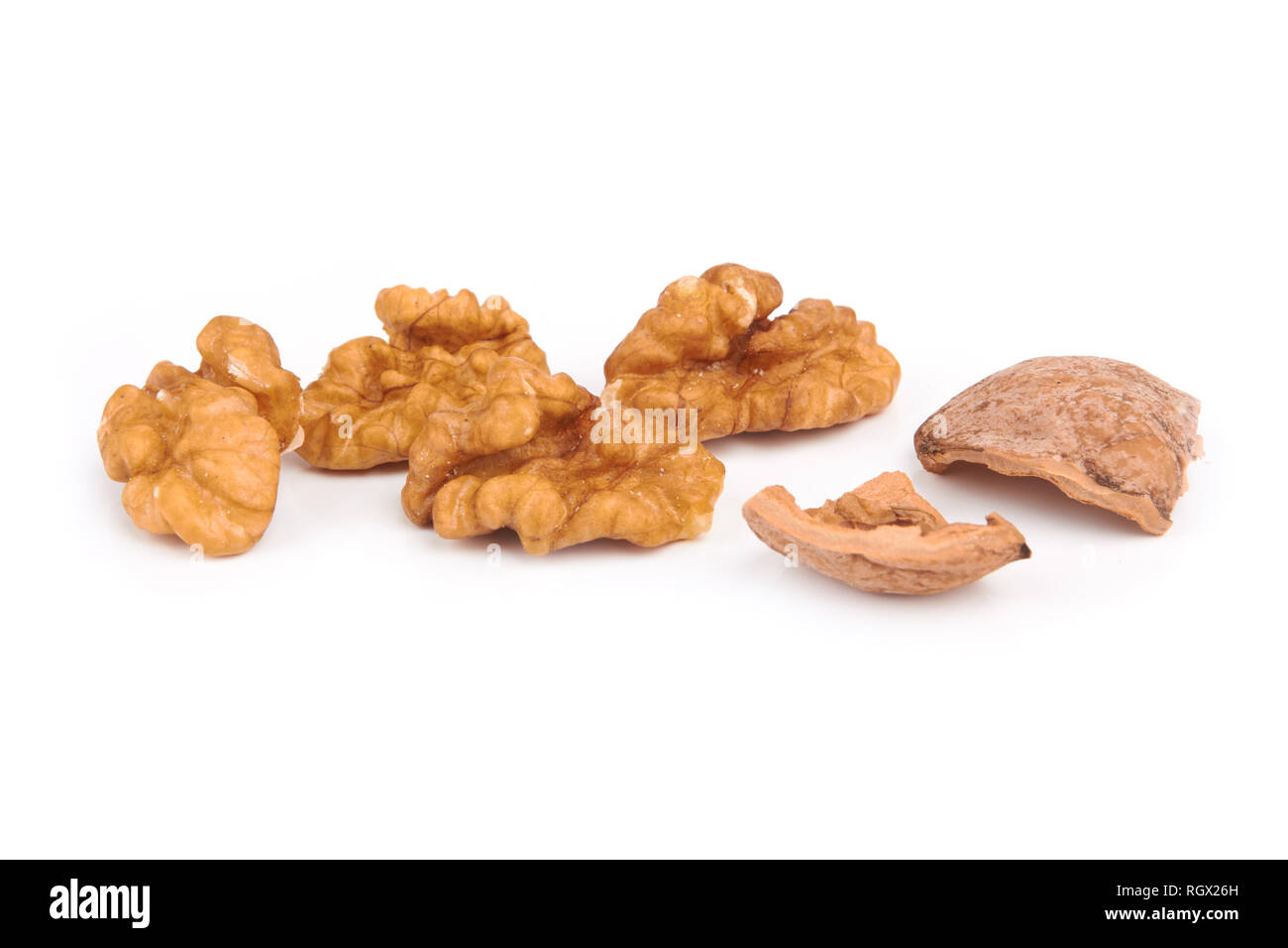 Dried walnuts isolated on a white background Stock Photo - Alamy